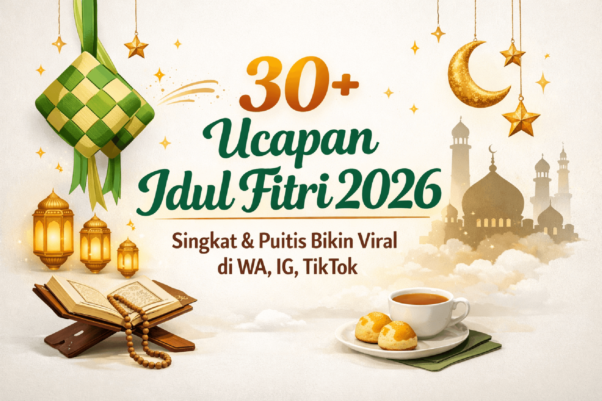 30+ Ucapan Idul Fitri 2026 Singkat Puitis Bikin Viral! Full Caption WA ...