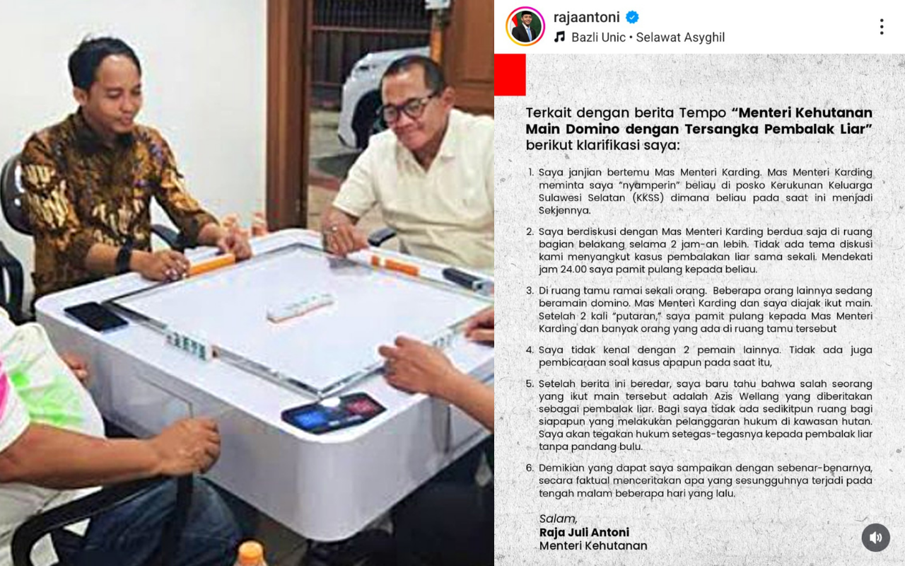 Viral! Menhut Raja Juli Antoni Disorot Usai Terekam Bermain Domino ...