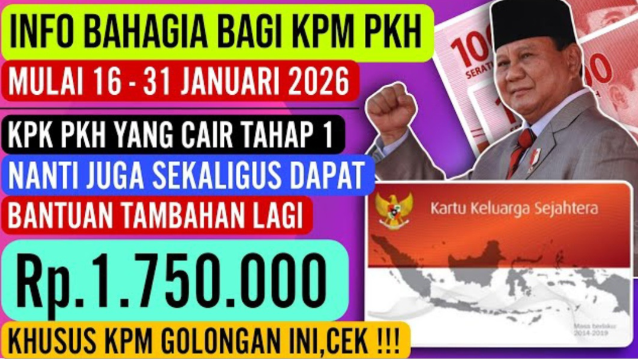 YES! KPM PKH Bahagia Tahap 1 2026, Dapat Bansos Tambahan Rp1.750.000 ...