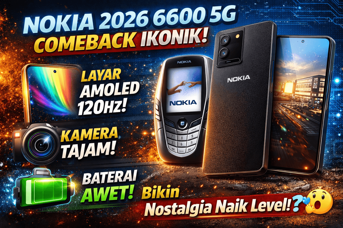 Nokia 2026 6600 5G Comeback Ikonik! Layar AMOLED 120Hz dan Baterai Awet ...